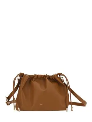 A.p.c. A.P.C. Ninon Crossbody Bag With Drawstring And Logo Lettering In Eco-Leather Brown