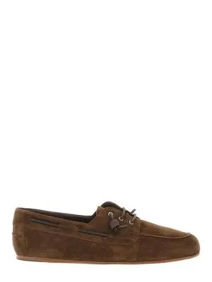 Dsquared2 Dsquared2 Brown Suede Boat Shoes With Logo Detail Multicolor