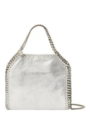 Stella McCartney STELLA MCCARTNEY Metallic Falabella Mini Tote Bag Silver