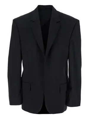Balenciaga Single-breasted Jacket With Notched Lapel In Wool - Multicolor