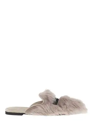 Dolce & Gabbana Sheepskin Mules - Gray