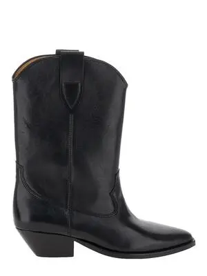 Isabel Marant Étoile Isabel Marant Duetro Black Leather Ankle Boots Multicolor
