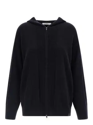 MAX MARA Max Mara MxpCrusca Cashmere Zip-Up Hooded Cardigan