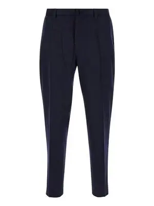Dolce & Gabbana DOLCE & GABBANA Blue Wool High Waist Pants Multicolor