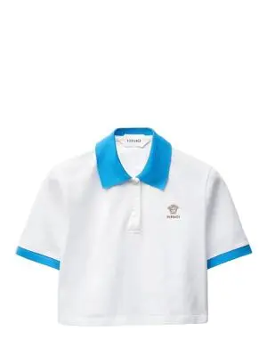 Versace Cotton Polo With Medusa Embroidery - Multicolor
