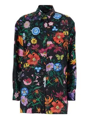 Gucci Silk Floral Print Classic Collar Shirt - Multicolor