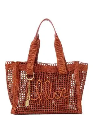 Chloé Raffia East-west Tote Bag - Brown