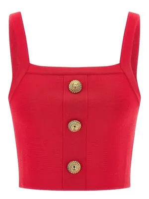 Balmain Brassiere Top With Lion Buttons - Multicolor