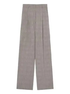 GOLDEN GOOSE Pleated Wool Trousers With All-over Pattern - Multicolor