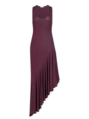Alaïa Asymmetrical Jersey Dress - Red