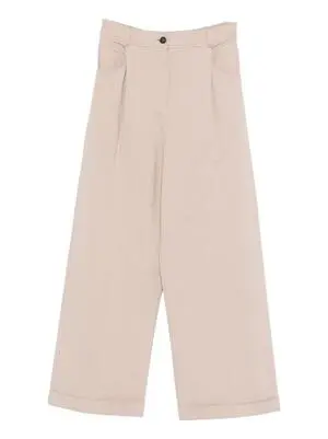 Brunello Cucinelli Beige Cotton Trousers - Multicolor
