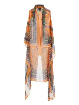 Etro Printed Gilet With Silk Details - Multicolor