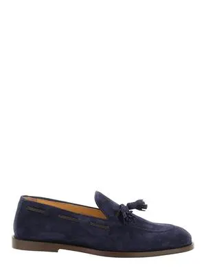 Brunello Cucinelli Brunello Cucinelli Suede Tassel Loafers Blue