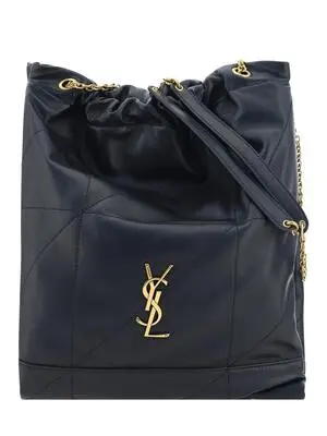 Saint Laurent SAINT LAURENT Pochon Bucket Bag In Lambskin Leather Black