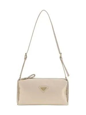 Prada Prada Satin Shoulder Bag With Logo Detail Pink