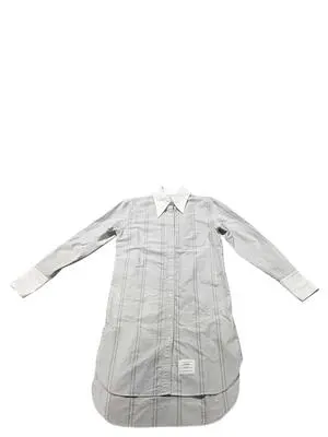 Thom Browne Striped Cotton Mini Dress - Gray