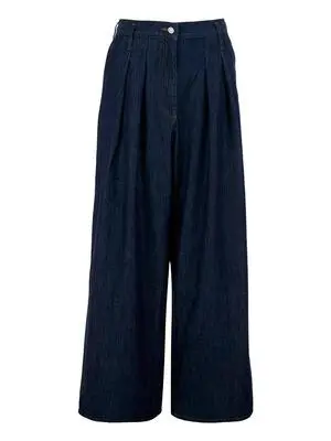 Dries Van Noten DRIES VAN NOTEN Wide Leg Denim Pants With Logo Patch Multicolor
