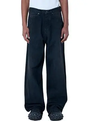 Balenciaga Wide-leg Denim Trousers - Black