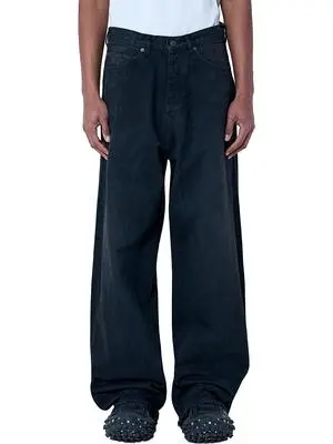 Balenciaga Wide-leg Denim Trousers - Black