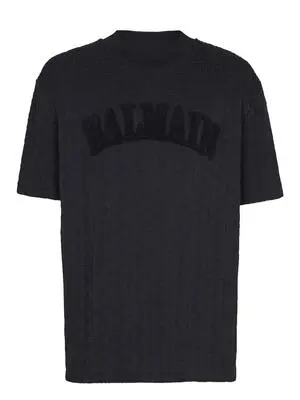 Balmain T-shirt With Pb Monogram - Black
