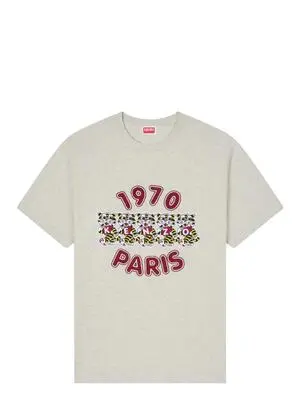 Kenzo Loose-fitting Cotton T-shirt With Wild Tiger Embroidery - Gray