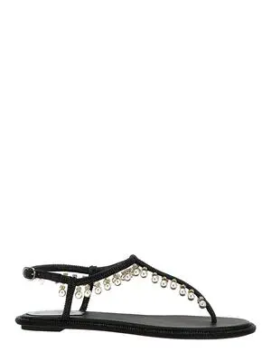 Rene Caovilla Diana Embellished Thong Sandals - Black