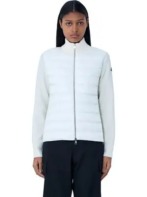 Moncler Quilted Zip-up Jacket - White