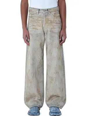Acne Studios Wide-leg Distressed Denim Pants - Cream