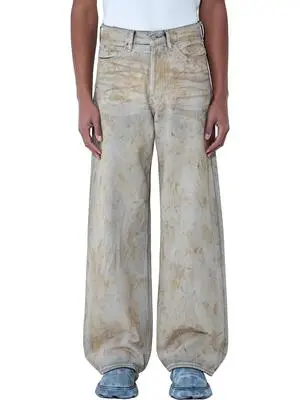Acne Studios ACNE STUDIOS Wide-Leg Distressed Denim Pants Cream