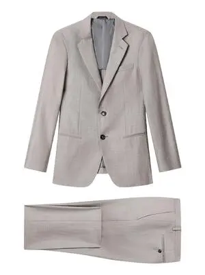 Giorgio Armani Giorgio Armani Men Soho Line Single-Breasted Suit In Wool, Silk And Linen Grisaille Gray