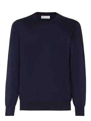 Brunello Cucinelli Lightweight Cotton Crewneck Sweater - Blue