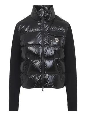 Moncler Padded Zip-up Wool Cardigan - Black
