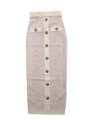 Balmain Embellished Button Skirt - Multicolor