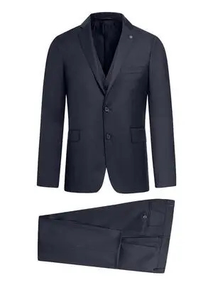 Tagliatore Tailored Wool Suit With Vest - Blue