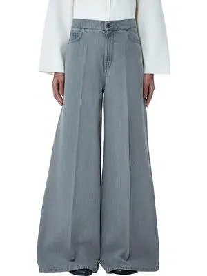 Max Mara MAX MARA Wide-Leg Denim Jeans Gray