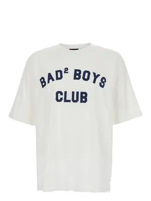 Dsquared2 Dsquared2 Men White Crew Neck T-Shirt With Logo Print On The Front In Cotton For Men Multicolor