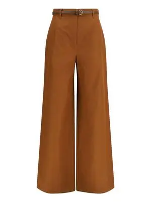 MAX MARA Max Mara Studio Wide Leg Belted Cotton Pants