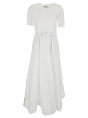 Herno Long Dress With Front Bow Detail In Tech Fabric - Multicolor