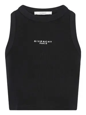 Givenchy Ribbed Crewneck Tank Top - Black