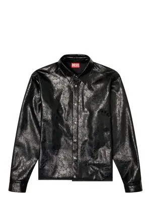 DIESEL® Diesel Men S-Simply-Qmbu Faux-Leather Shirt Multicolor