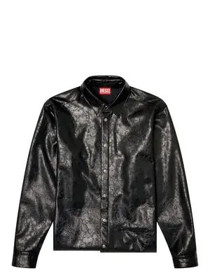 DIESEL® Diesel Men S-Simply-Qmbu Faux-Leather Shirt Multicolor