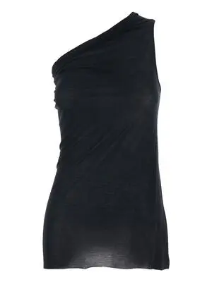 Rick Owens Asymmetrical One-shoulder Top In Viscose And Silk Blend - Multicolor