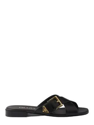 Prada Heeled Sandals With Buckled Straps - Black