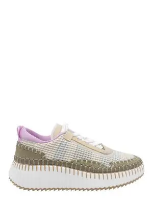 Chloé Nama" Sneakers With Decorative Stitching And Mesh Detail - Multicolor