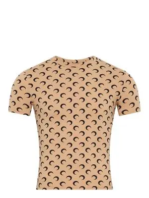 MARINE SERRE Slim Fit Moon Print T-shirt - Cream