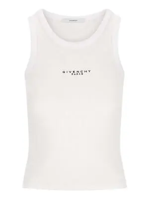 Givenchy Ribbed Tank Top With Logo - White