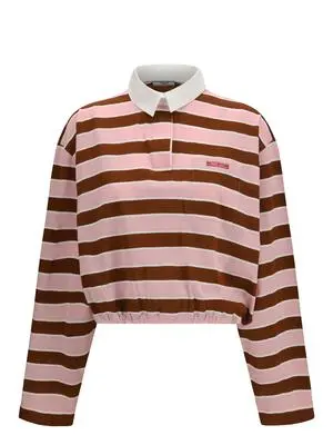 Prada Prada Long-Sleeve T-Shirt In Filo Di Scozia Cotton With Baiadera Stripe Multicolor