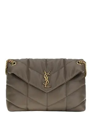 Saint Laurent Loulou Medium Quilted Leather Shoulder Bag - Gray