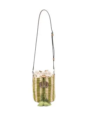Valentino Garavani Raffia Bucket Bag - Cream