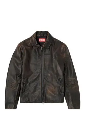 DIESEL® L-amar-wrd Leather Jacket - Multicolor